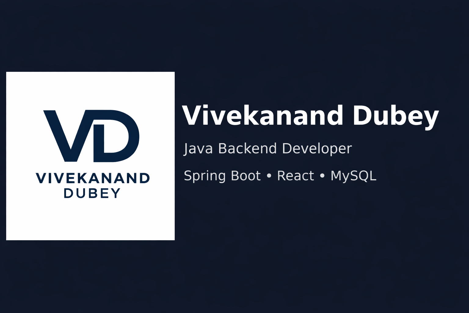 Java Backend Developer | Vivekanand Dubey